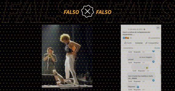 Vídeo em que cantora urina em fã não é do Lollapalooza | Aos Fatos